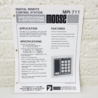 Control Panels & Keypads - Moose Control Station