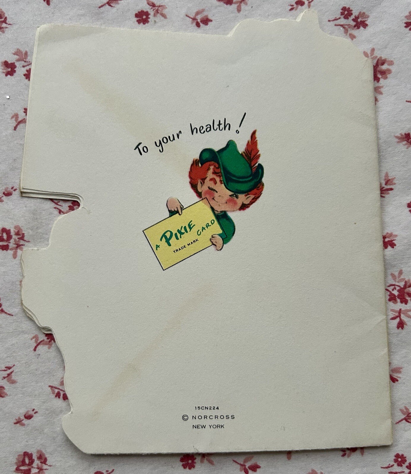 Vintage UNUSED Die-Cut Norcross Pixies Get Well Old-Fashioned Cocktail ...