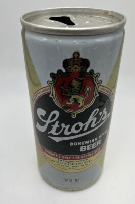 Stroh’s Beer Can Empty Pull Tab Top Opened Brewery Stroh Vintage | eBay