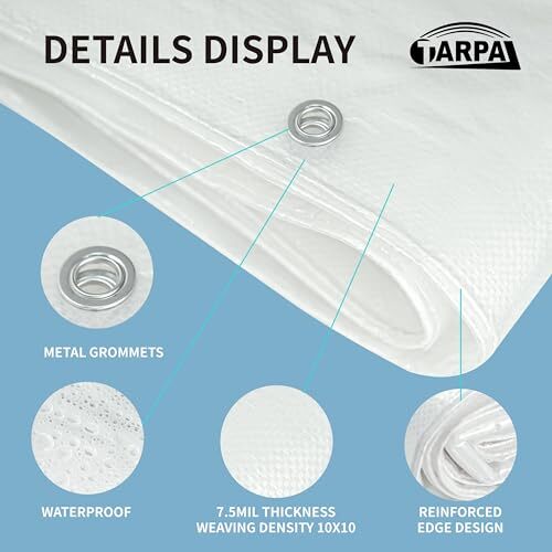 4X8(2Pack) Semi Clear White Tarp Waterproof Green House Cover with ...