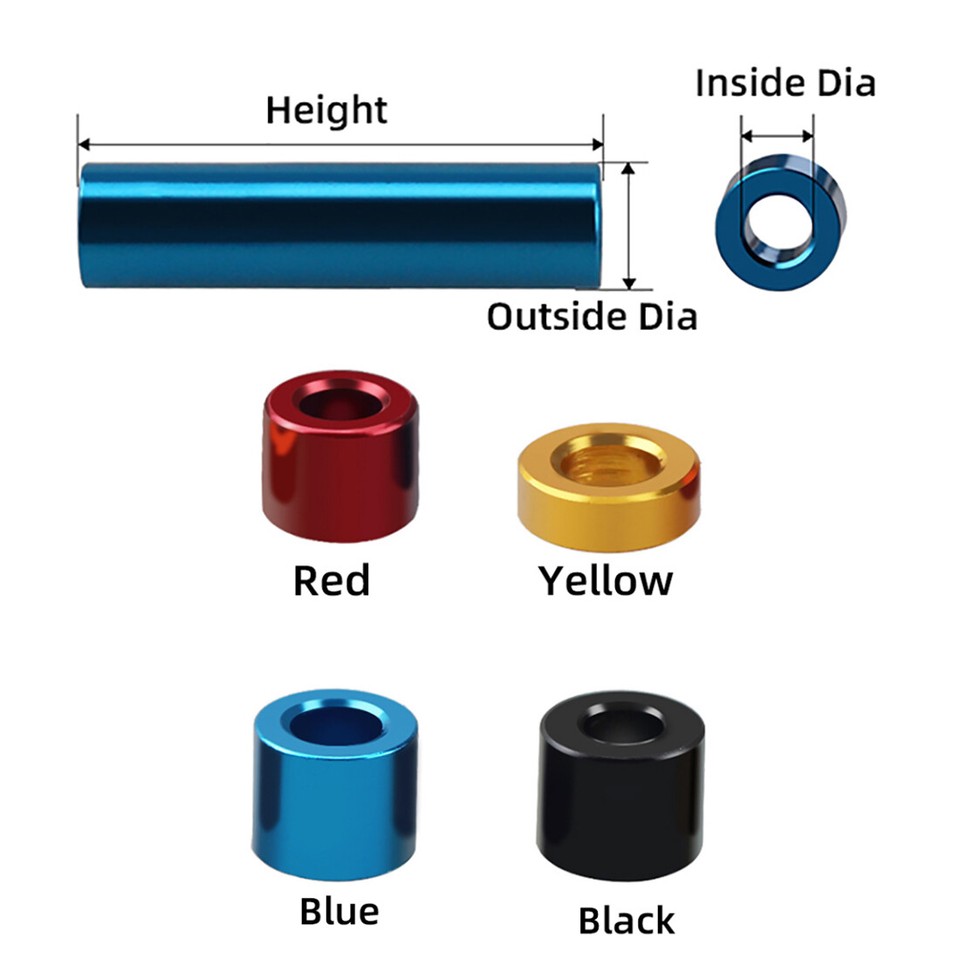 Aluminium Standoff Spacers M2 M3 M4 M5 M6 Anodised Stand Off Collar ...