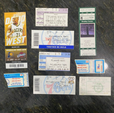 Lot of 9 NBA Ticket Stubs Dr. J Julius Erving Ray Allen Iverson Carmelo ...