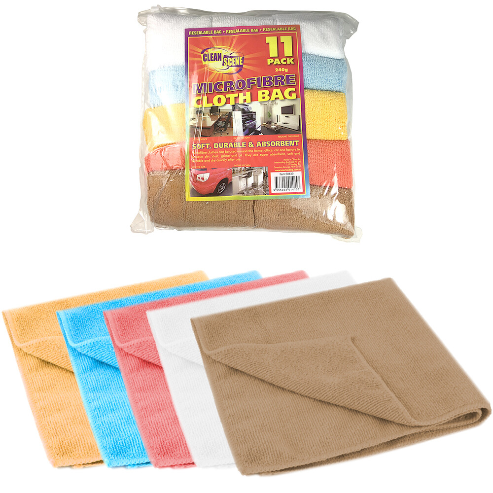 11pk Microfibre Soft Cleaning Dusting Cloth Cloths Towel for Home/Car ...