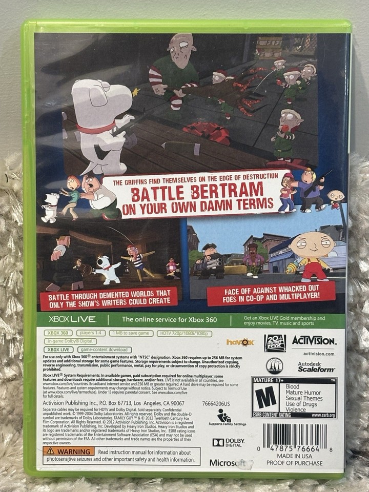 Family Guy: Back to the Multiverse – Xbox 360 – Complete in Box (CIB ...