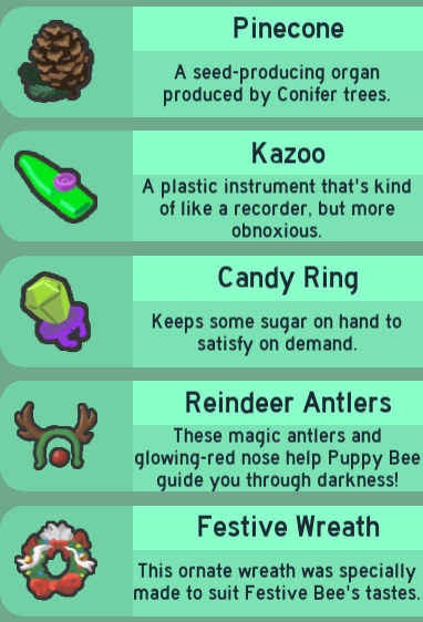 BEESMAS!!! Beequip Shop - Roblox Bee Swarm Simulator (BSS). All ...