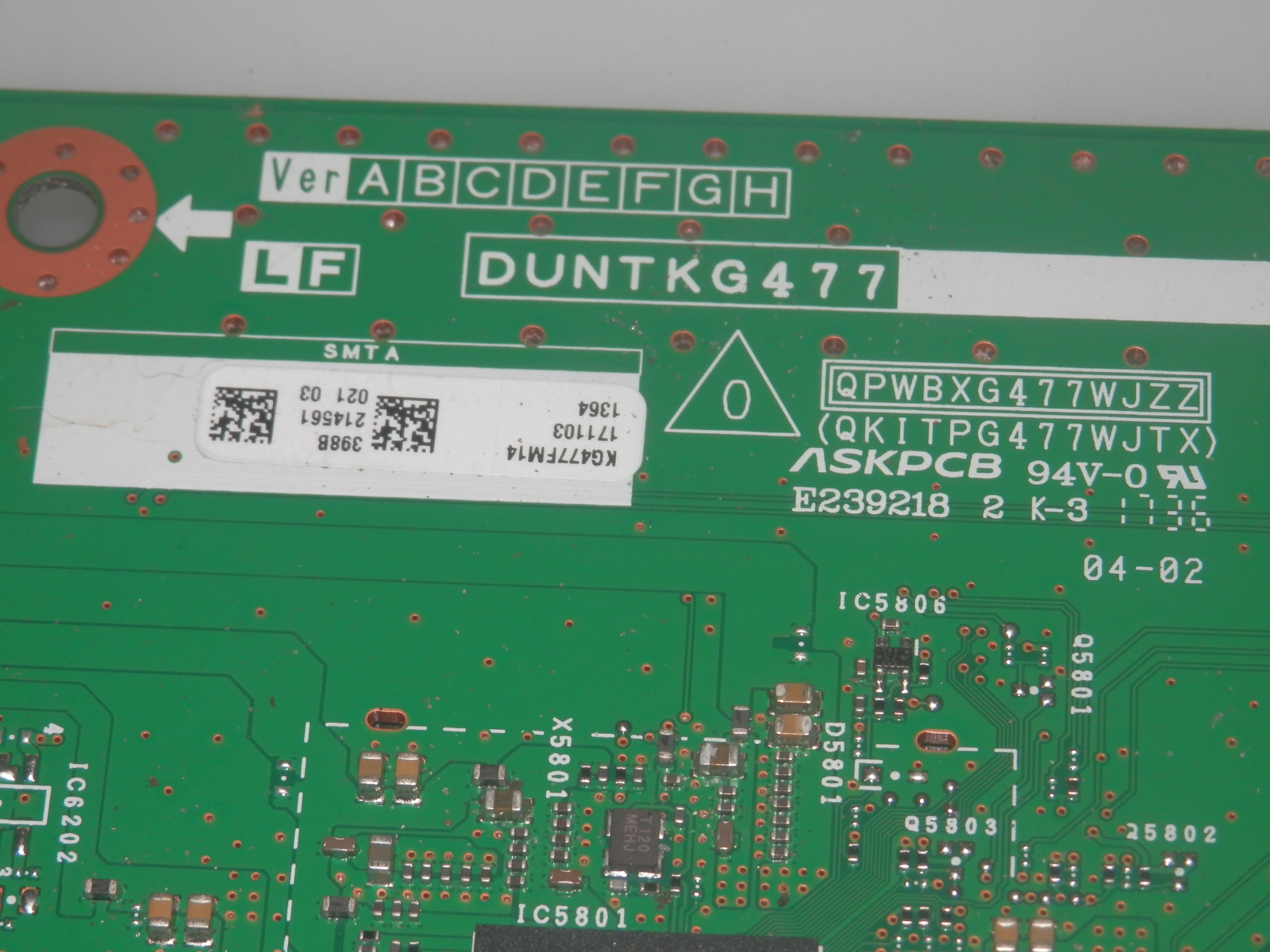 SHARP PN-LE701 T-CON BOARD KG477FM14 | eBay