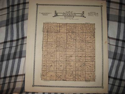 ANTIQUE 1921 STOCKTON TOWNSHIP LANCASTER COUNTY NEBRASKA MAP W LAND ...
