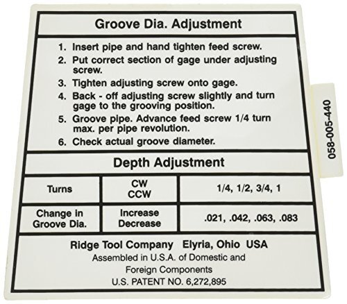 Ridgid DECAL, GROOVE ADJUSTMENT 93297 | eBay