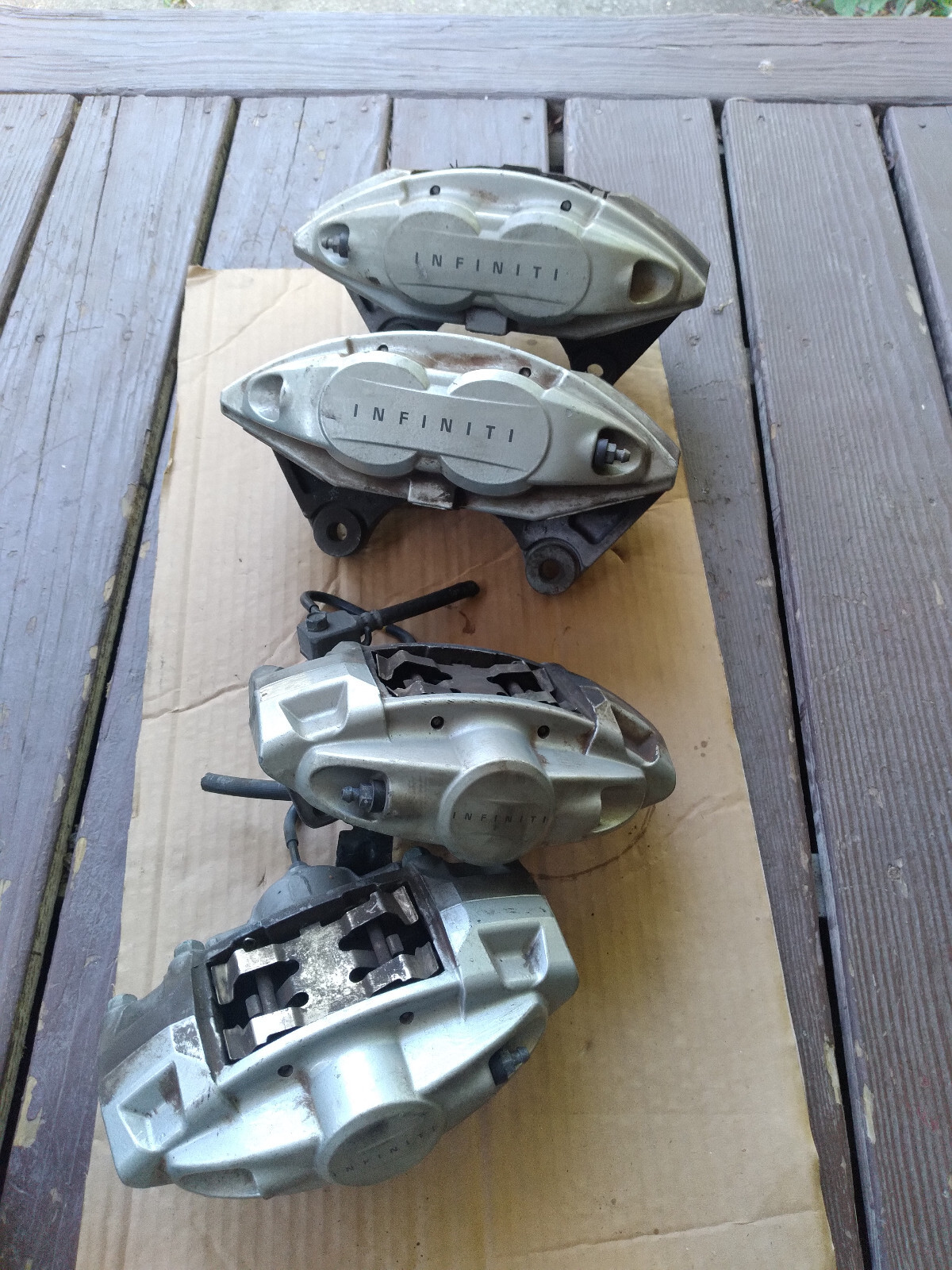 2008 - 2013 INFINITI G37 FRONT REAR BRAKE CALIPERS AKEBONO | eBay