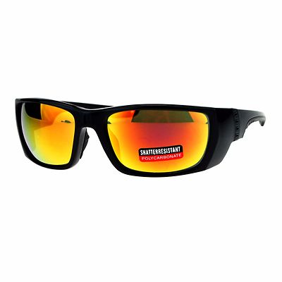 Mens Sports Fashion Sunglasses Rectangular Plastic Rubber Frame UV 400 ...