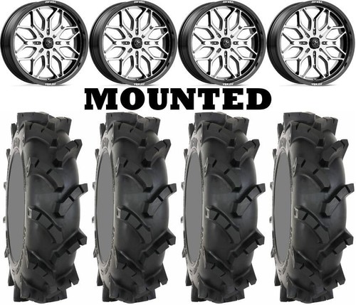 Kit 4 System 3 MT410 Tires 33x9-18 on MSA M47 Sniper Machined Wheels ...