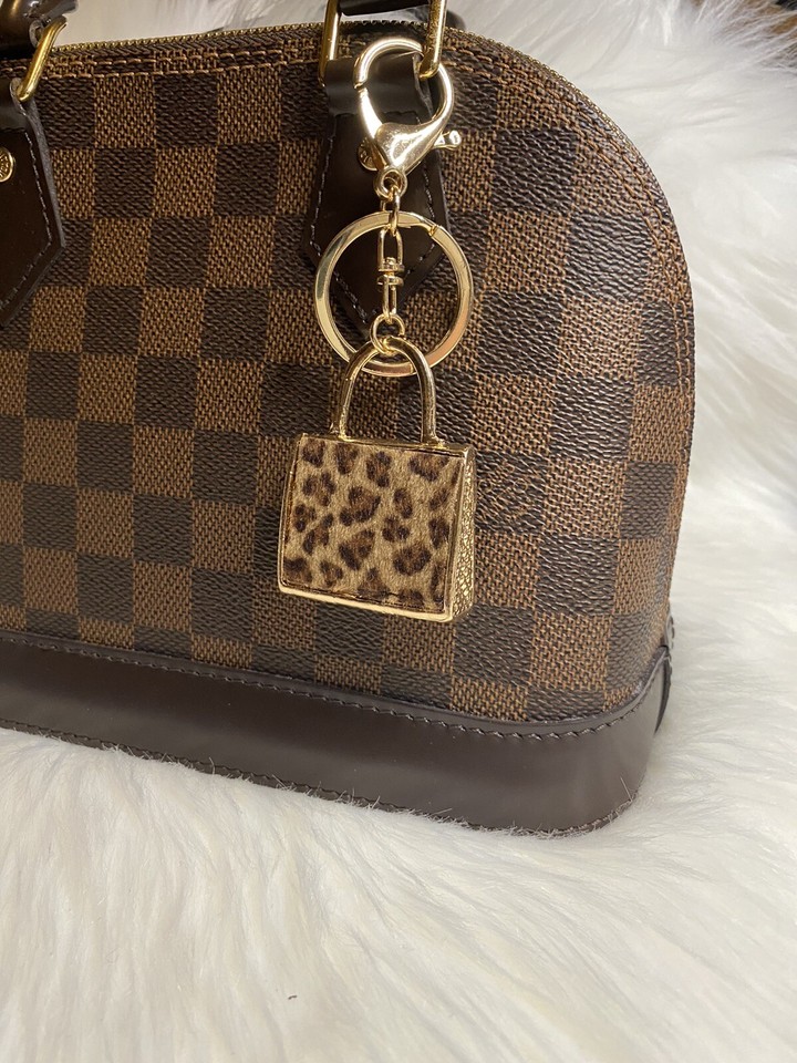 Mini Handbag Bag Charm Keychain Keyring Handbag Leopard Gold Bling ...