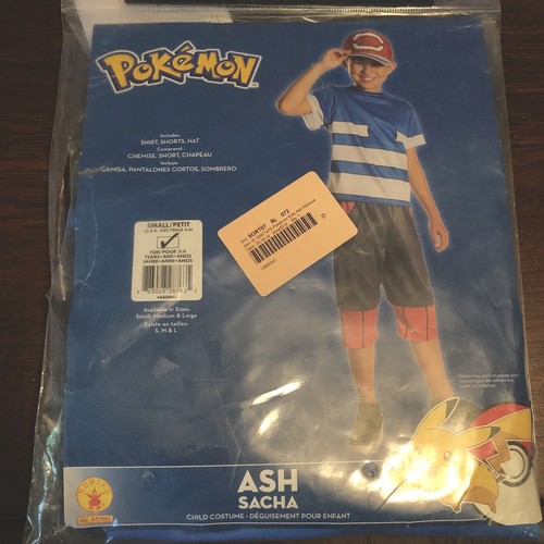 Pokemon Ash Ketchum Costume New In Bag Size Small Boys Cosplay Ages 3-4 ...