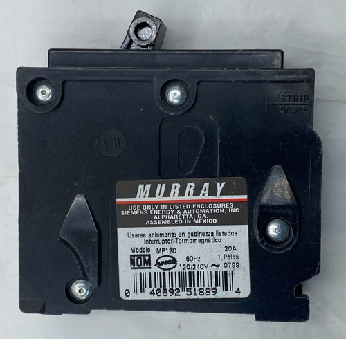 MURRAY MP-T MP120 mp120 1 POLE 20 AMP CIRCUIT BREAKER | eBay