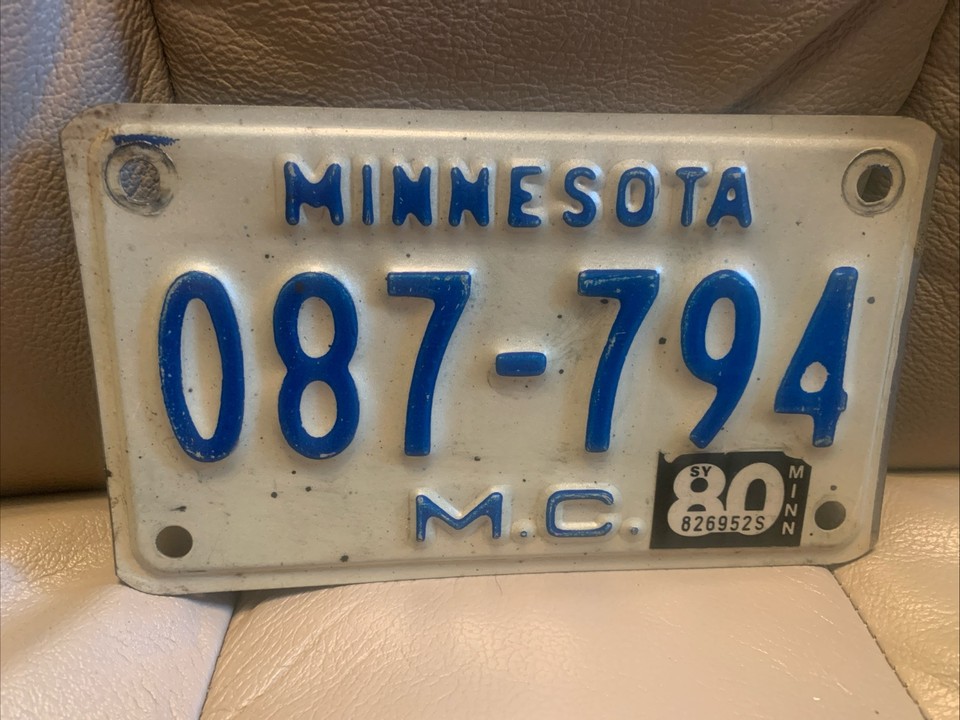 1980 Minnesota Motorcycle License Plate | eBay