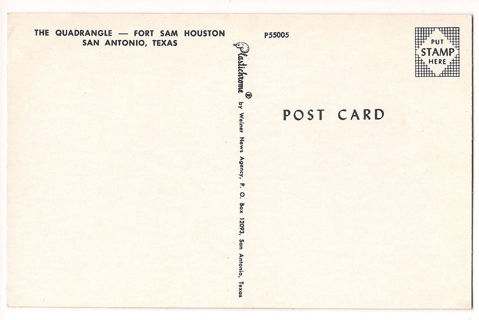 The Quadrangle Fort Sam Houston SAN ANTONIO Texas TX POSTCARD Animals ...