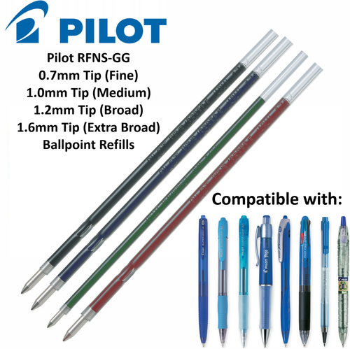 Pilot RFNS-GG Ballpoint Pen Refill for Supergrip Downforce Rexgrip B2P ...