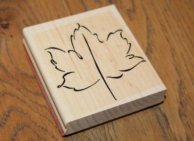 JUMBO {Maple LEAF} Rubber Stamp Wood Mounted XL Paper Craft Card Making ...