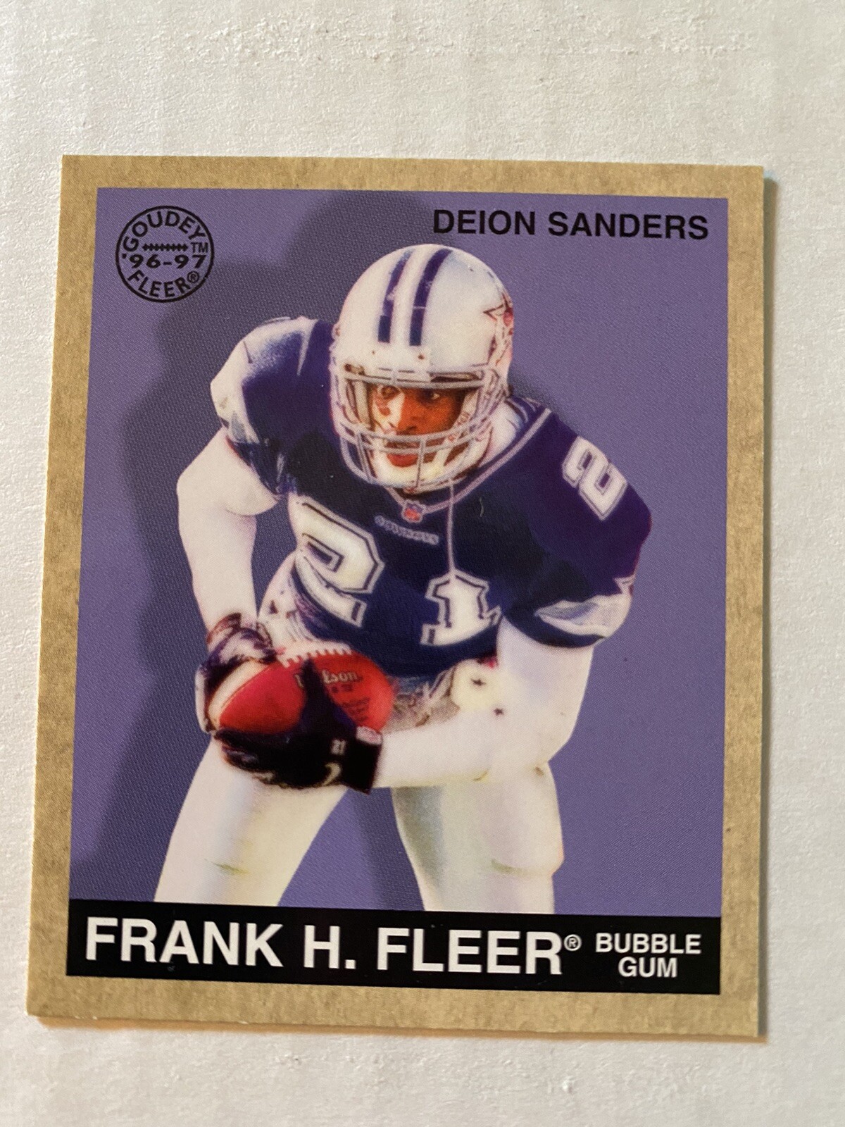 1997 Goudey Frank H. Fleer Bubble Gum Football Card #96 Deion Sanders ...