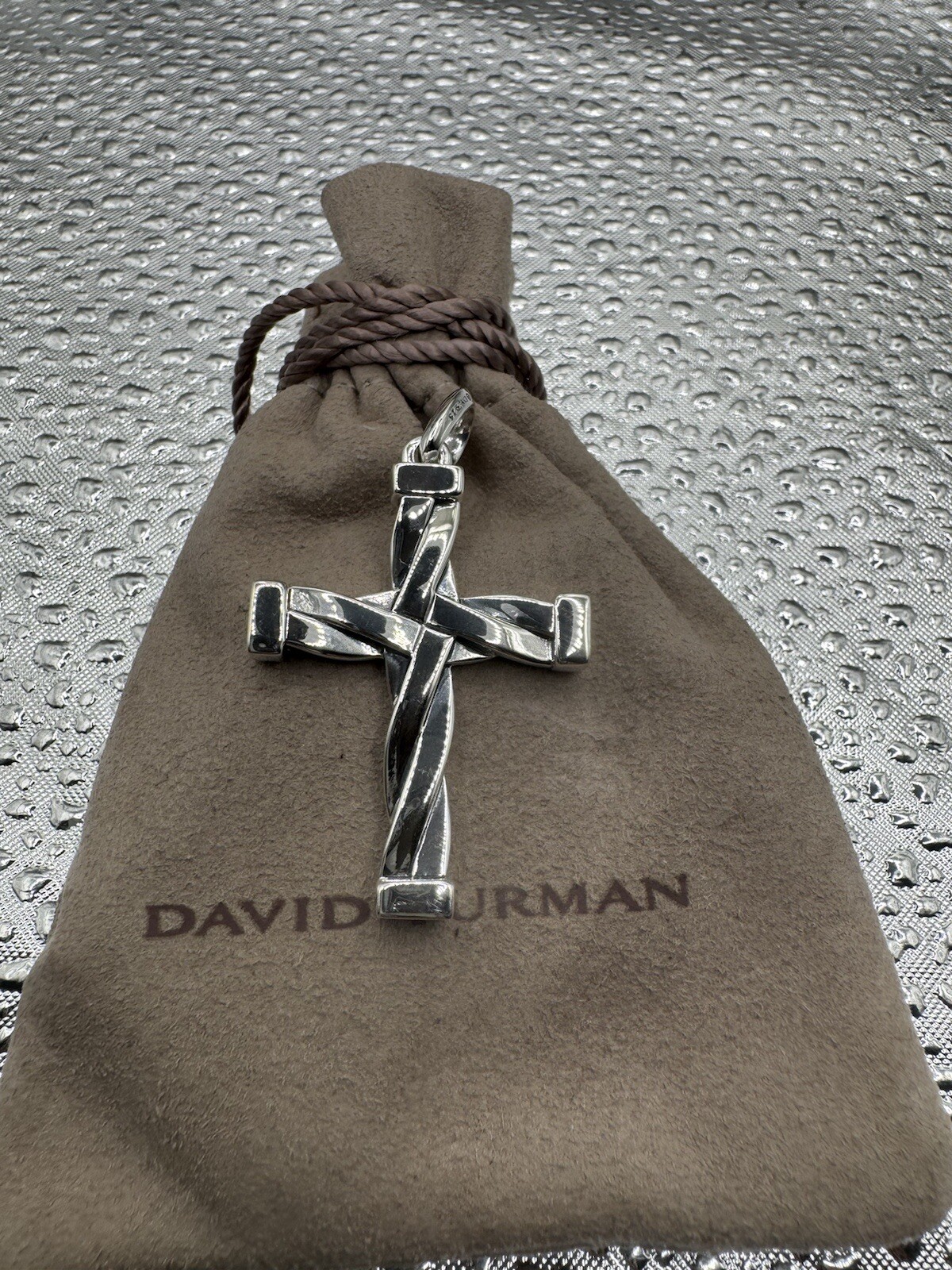 David Yurman Sterling Silver Helios Cross Pendant - Gem