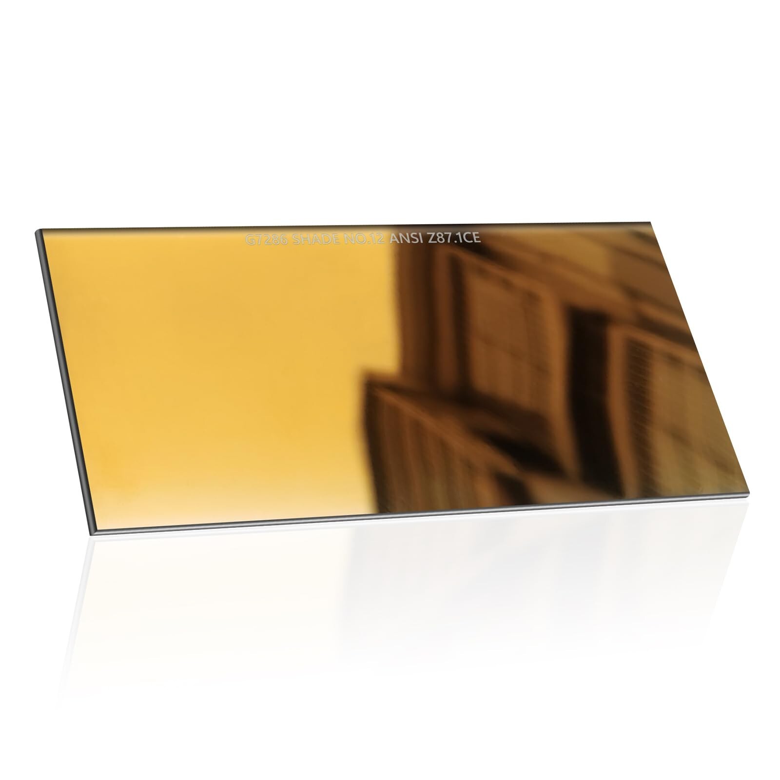 Shade 12 Welding Helmet Hood Gold Filter Glass Lens 2" x 4.25" Shade 12 ...