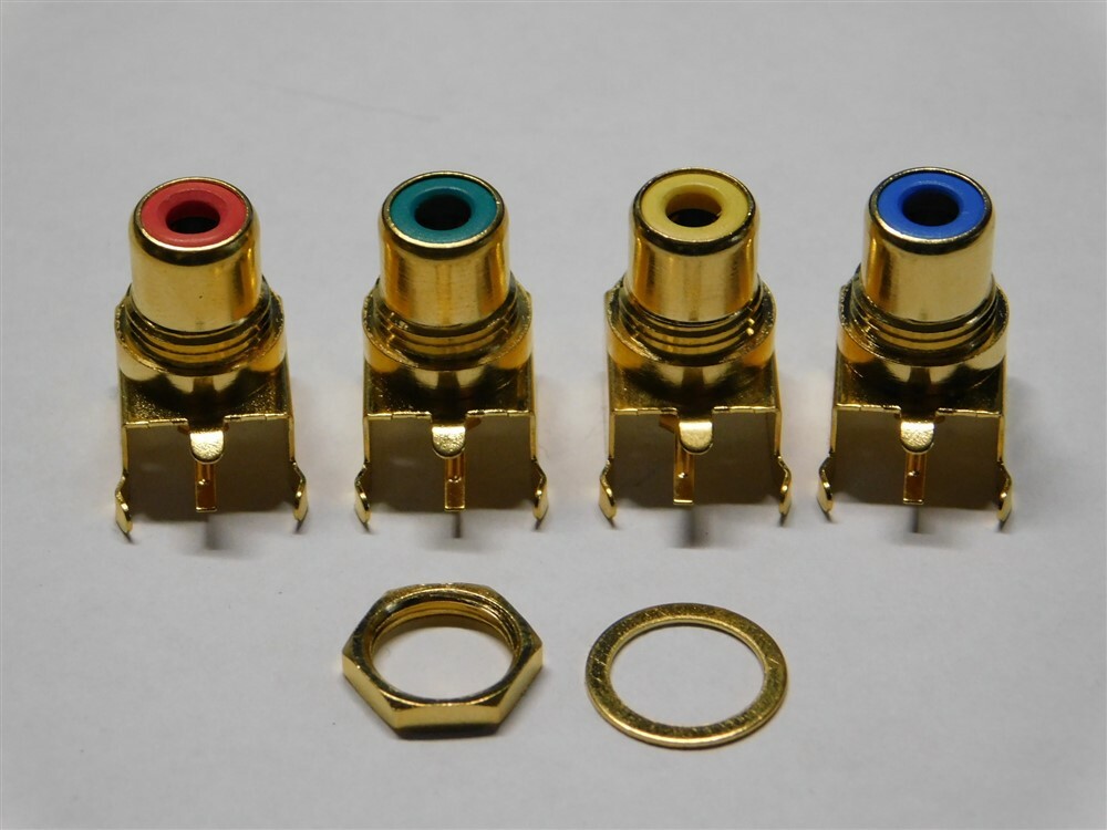 10 S.C. Precision SCP602 R/A PCB RCA Jacks Gold Plated w/Nut&Washer ...