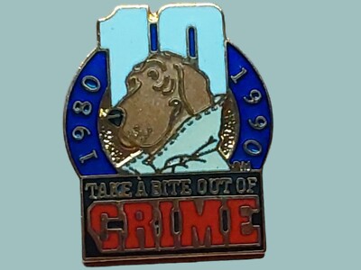 McGruff Crime Dog 10 Years 1980 To 1990. Lapel Pin. | eBay