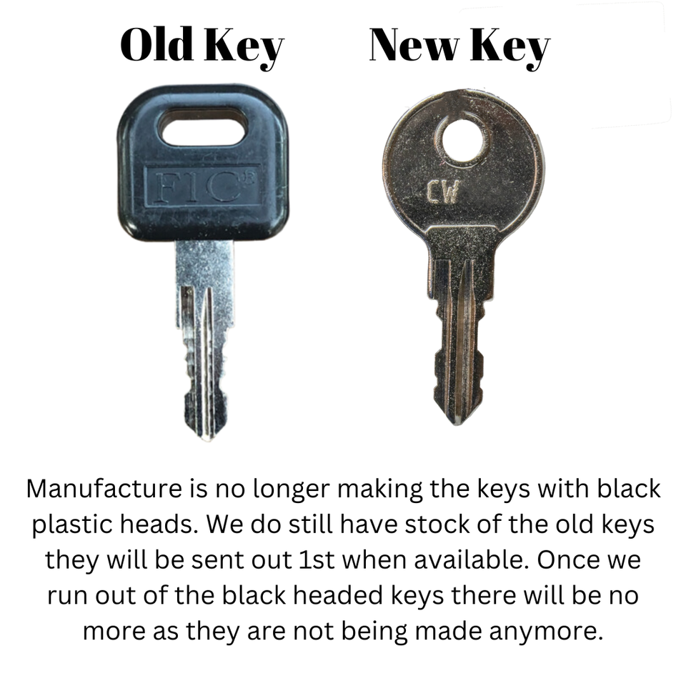 1 Pair (2 keys) FIC Black Precut Keys CW401-CW434 RV Motorhome Trailer ...