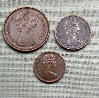 1971 UK Decimalization Pence Set-1/2 New Pence-1 New Pence-2 New Pence ...