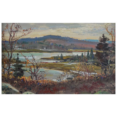 Wayne Beam Morrell (American, 1923-2013) "Warm Winter Light" Landscape ...