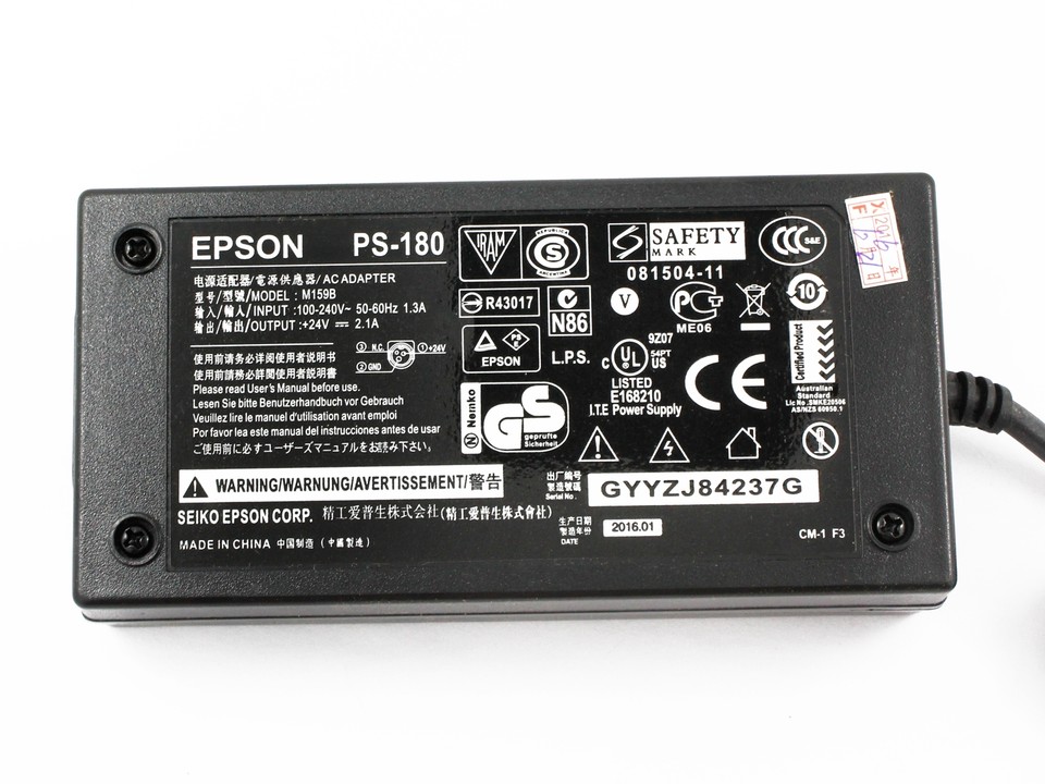 US Epson PS-180 AC Adapter Power Supply C8255343 M159B M159A TM Series ...