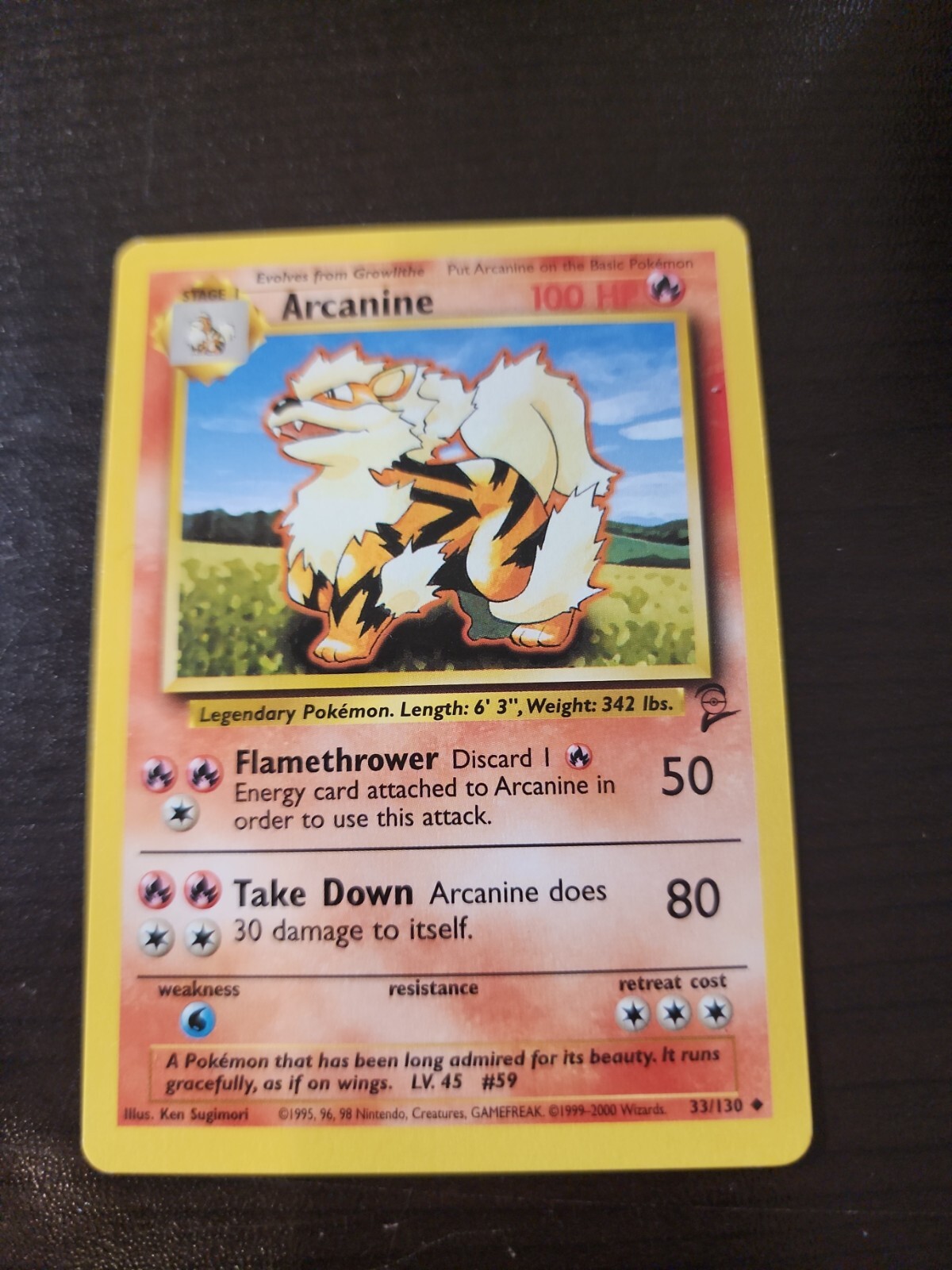 ARCANINE - Base Set 2 - 33/130 - Uncommon - Pokemon Card - Unlimited Ed ...