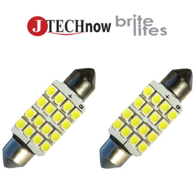 Jtech 2x 39mm(1.54") 16-SMD White LED Bulb 6411 6413 6418 6451 6461 ...