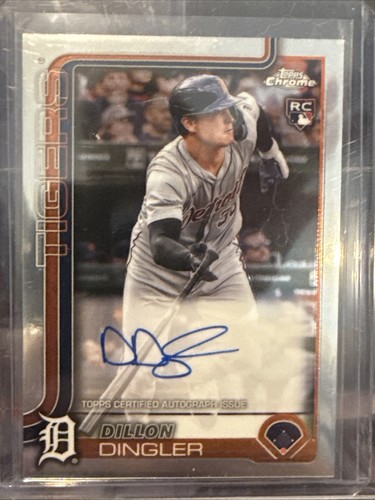 2025 Topps Chrome Rookie Auto #RA-DD Dillon Dingler RC Detroit Tigers ...