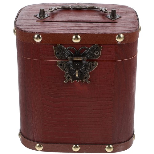 Treasure Chest with Key Reward Jar for Kids Cash Bag Lock Safe Bank ...