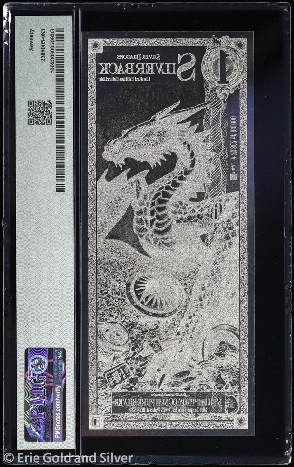 2024 Silver Dragons Silverback 1/1000 oz Silver Note PMG 70 Star Dragon ...