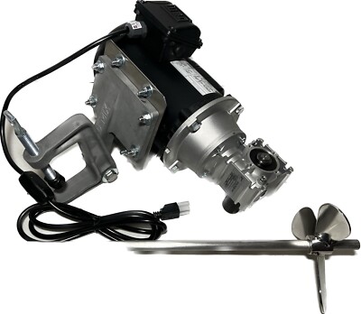 Mixer Agitator 1/2 HP Single Ph Gear Drive; Industrial Clamp/Bolt On to ...