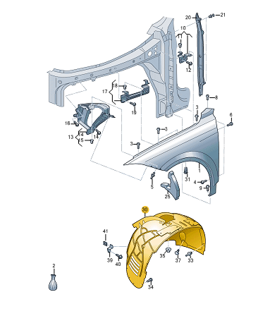VOLKSWAGEN TOUAREG CR7 Front Left Inner Arch Liner 760805911E NEW ...
