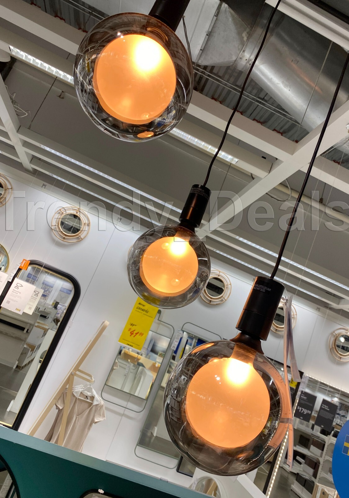 Ikea MOLNART LED Bulb E26 100 lumen, Double Globe Gray Clear Glass 7 ...