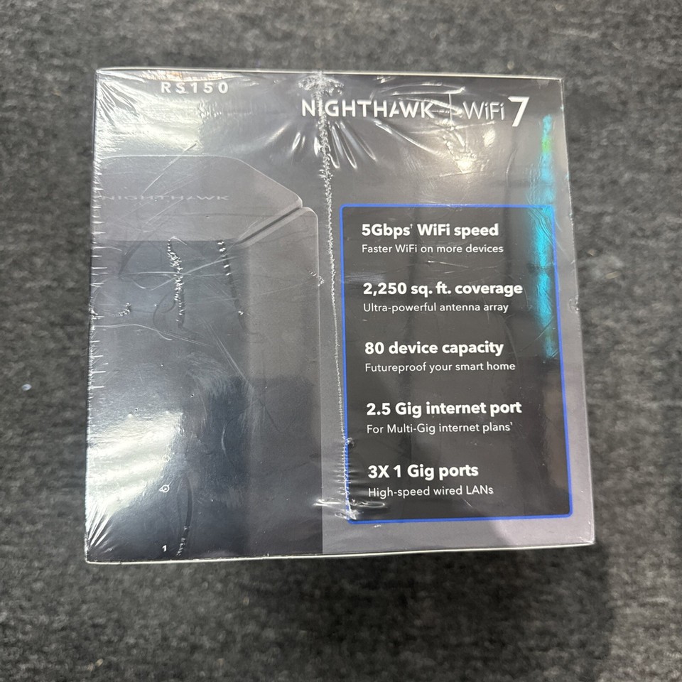 Netgear Nighthawk WiFi 7 RS150 Dual Band Router Up to 5Gbps WiFi Speed ...