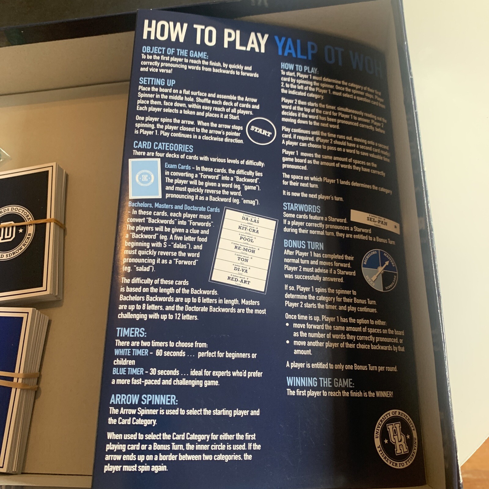 Backwords Board Game | eBay