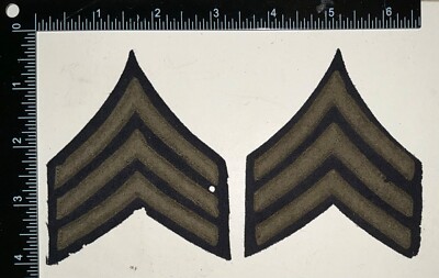 WWII US Army AAF Buck Sgt Sergeant Stripes Chevrons FELT PAIR | eBay