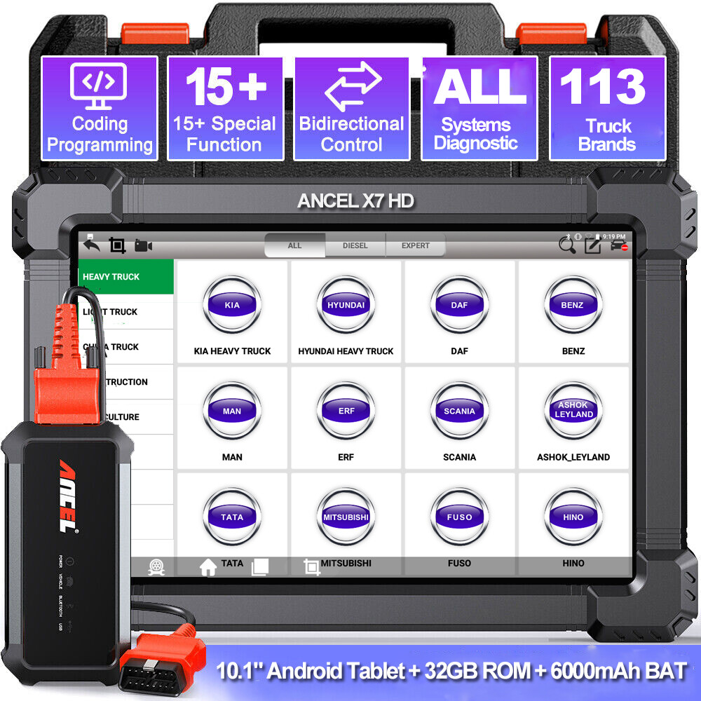 HGV Truck Diagnostic Tool Diesel OBD All System Scanner Tablet DPF ABS ...