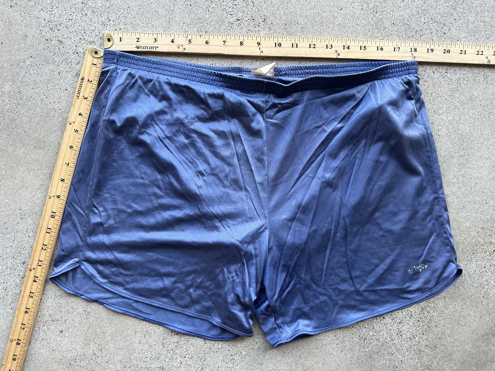 Vintage Dolfin Navy Blue 100% Nylon Running Workout Shorts Size L Made ...