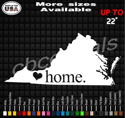 Virginia Home Vinyl Decal sticker | Virginia Decals Virginia Car and ...