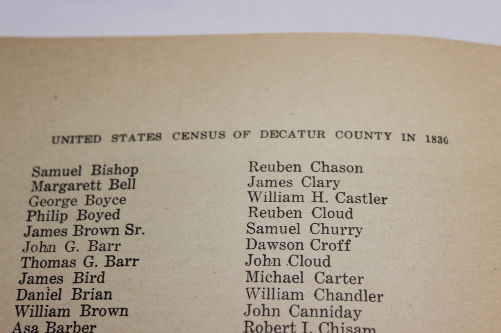 History of Thomas County Georgia MacIntyre 1830 Census Decatur Lowndes ...