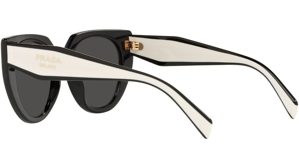 Prada 14W 09Q5S0 Black Talc Dark Gray Sunglasses Grey Lenses PR14WS New ...