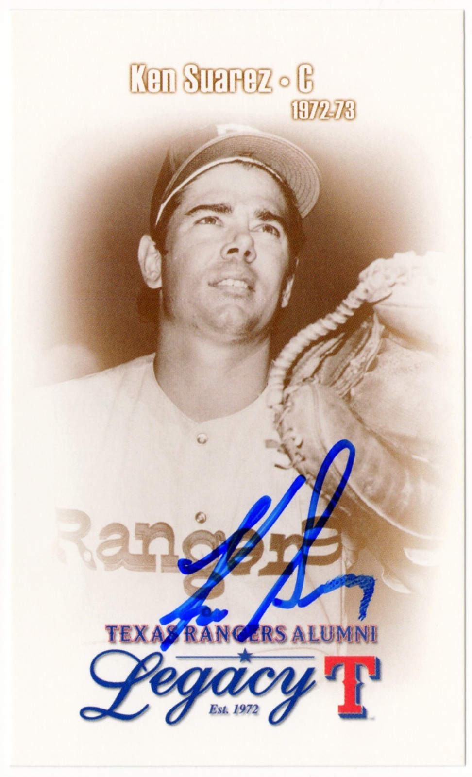 Texas Rangers Alumni Legacy *AUTOGRAPHED* Postcard Ken Suarez SGA with ...