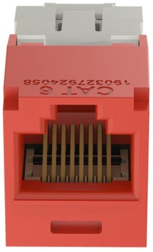 Panduit - CJ688TGRD-24 - Modular Connector, Red, RJ45 Jack, 1 x 1 (Port ...