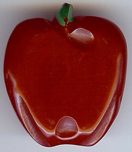 LARGE VINTAGE 1930'S CARVED RED BAKELITE APPLE BUTTON | eBay